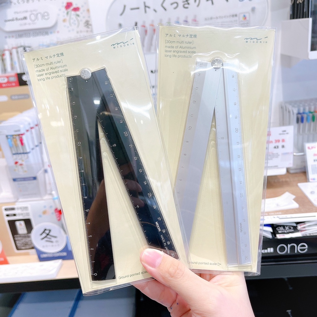 Midori Aluminum Multi Ruler 30cm ไม้บรรทัดอลูมิเนียม Midori 30cm ...
