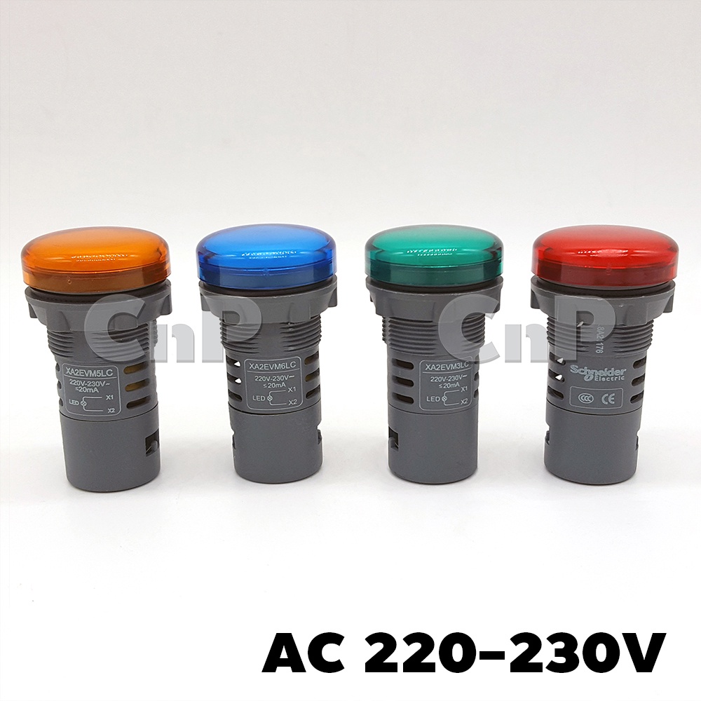 Schneider ไพล็อตแลมป์ Pilot Lamp 22mm 24V / 220V รุ่น XB7-EV0 / XA2EVM ...