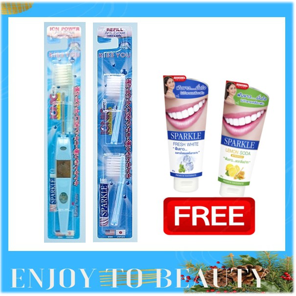 [สีฟ้า]แปรงสีฟัน ไอออนิค ขายดีอันดับ 1 ในญี่ปุ่น ขจัดคราบพลัค Sparkle Ionic Toothbrush สปาร์คเค ...