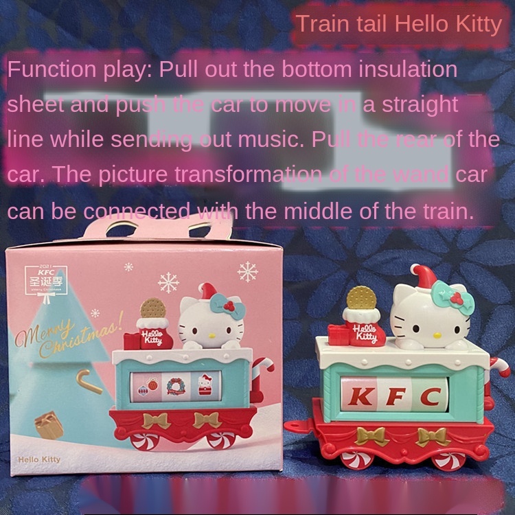 SANRIO November 2021 KFC ถังเก็บของเล่นรถไฟคริสต์มาส Hello Kitty Kfc ...