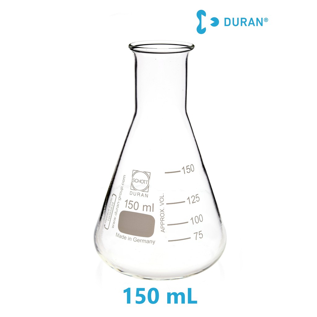 ขวดชมพู่แก้ว Duran ทนไฟ ขนาด 50, 100, 125, 150, 250, 300, 500, 1000 mL ...