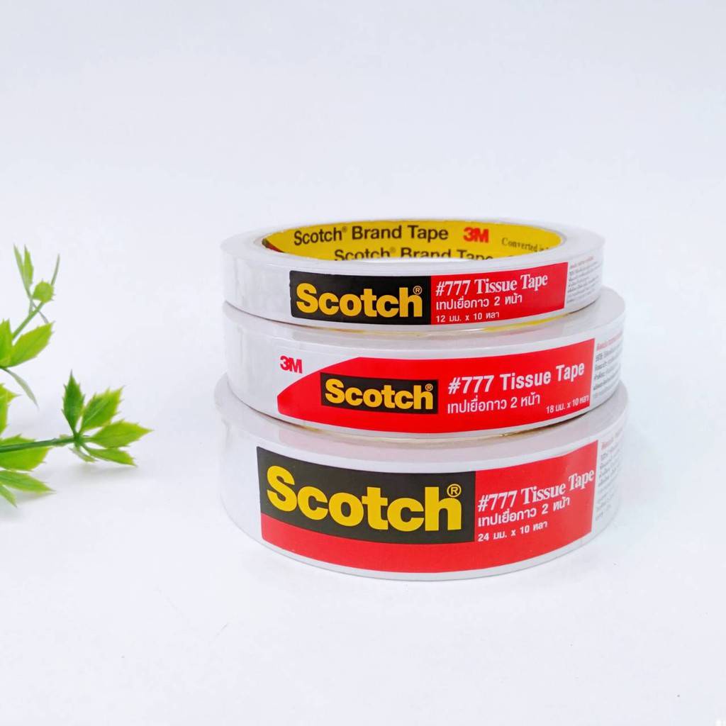 เทปเยื่อกาว2หน้า แกน3นิ้ว Scotch 3M #777 Tissue Tape (1ชิ้น) | Shopee ...