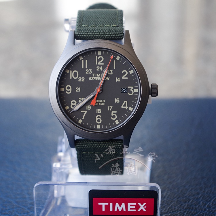 ۩☂卐นาฬิกา Timex T49963 Expedition Scout Men s Watch Leather Belt Full ...