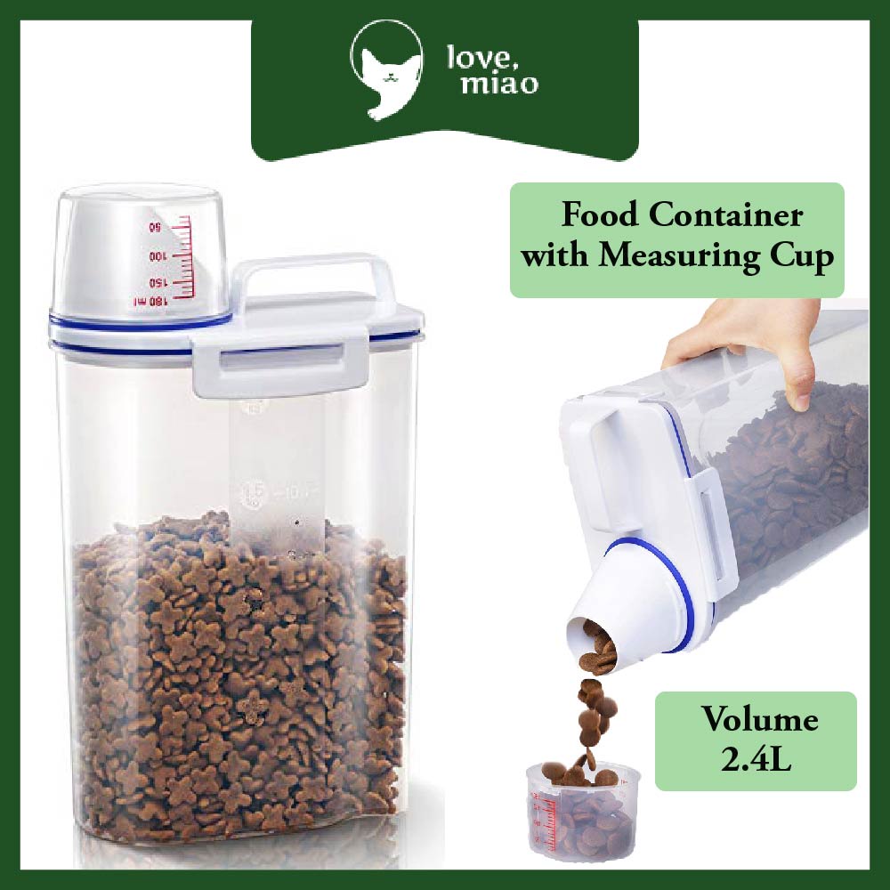2.4l/2kg - ที่เก็บภาชนะใส่อาหารแมวสัตว์เลี้ยงพร้อมถ้วย / ที่เก็บอาหารแมว | Shopee Thailand