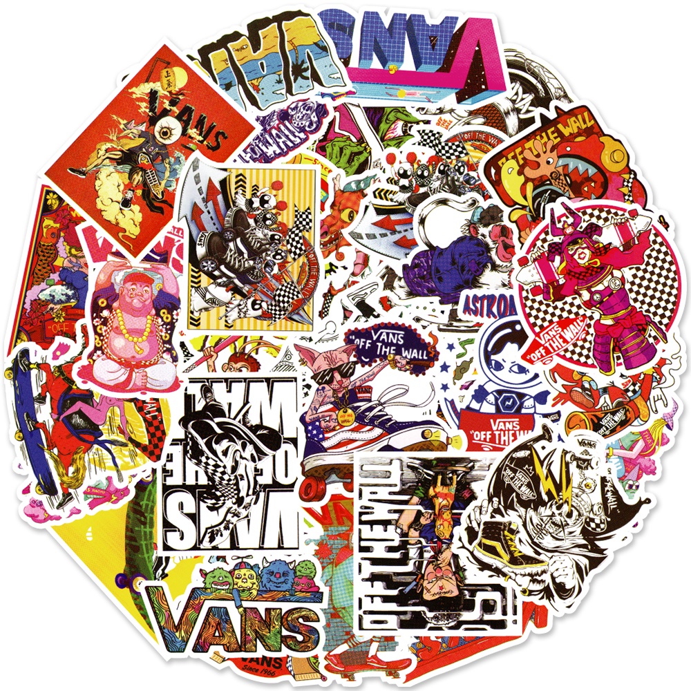 พร้อมส่ง New cartoon vans vintage สติกเกอร์ไดคัท Sticker VANS Famous ...