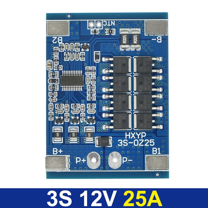 บอร์ดป้องกันแบตเตอรี่ลิเธียม 3S 12V 15A 20A 25A 30A BMS 18650 11.1V 12 ...