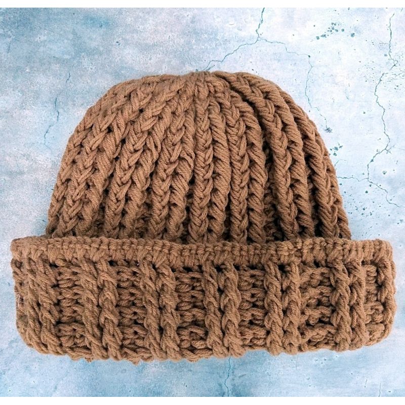 หมวกไหมพรม สีน้ำตาล หมวกอุ่น Wool hat Brown Monk | Shopee Thailand
