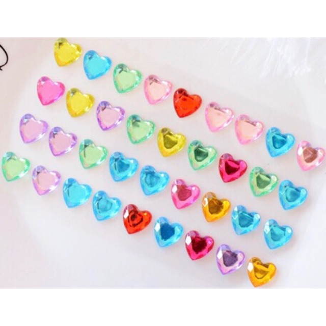 Heart-Shaped Diamond Sticker / สติ๊กเกอร์หัวใจเพชร (12mm) | Shopee Thailand