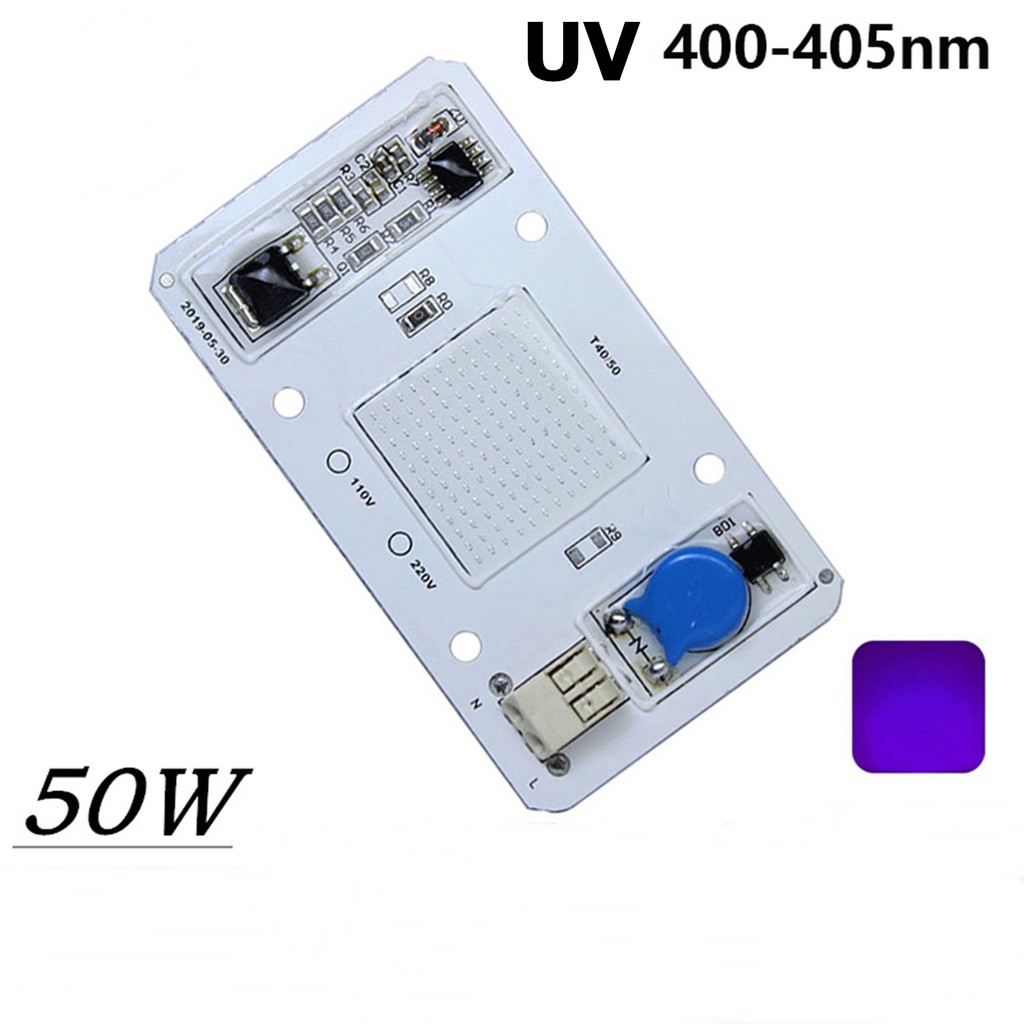หลอดไฟ Uv 400-405 Nm Led Chip 50 W Ic Diy 220v | Shopee Thailand
