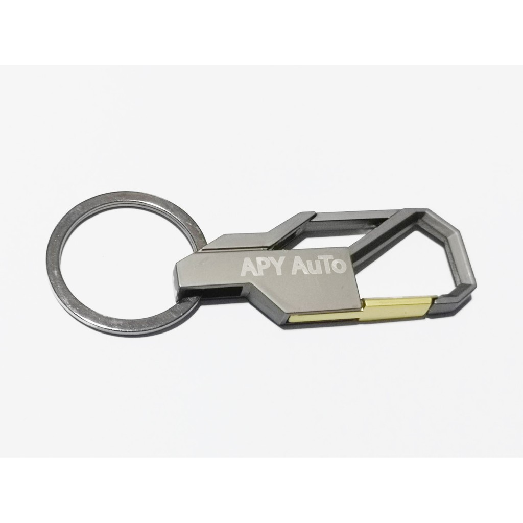 พวงกุญ APY AuTo ตัวล็อคสีทอง ตัวพวงกุญแจสีเทารมดำ | Shopee Thailand