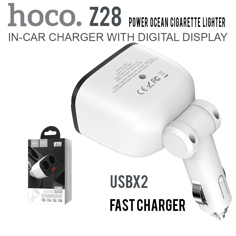 Hoco Z28 ที่ชาร์จในรถ 3.1A ที่ชาร์จเสียบที่จุดบุหรี่ Power Ocean In-Car ...