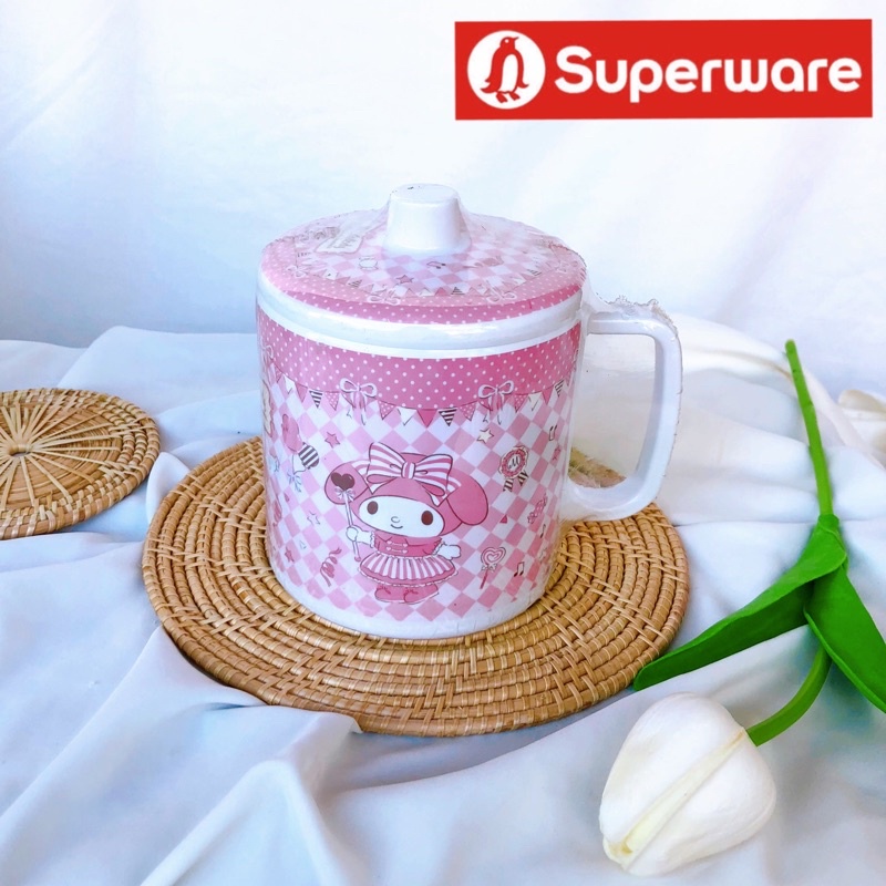 Superware แก้วน้ำมีหู+ฝาปิด ขนาด 4 นิ้ว | Shopee Thailand