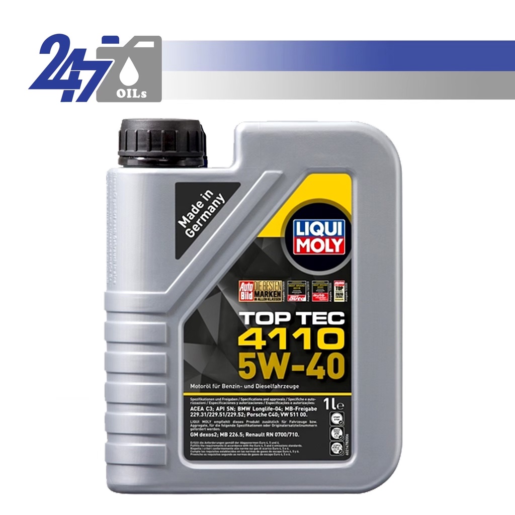 LIQUI MOLY น้ำมันเครื่องสังเคราะห์แท้ TOP TEC 4110 5W-40 5W40 ขนาด 1 ...