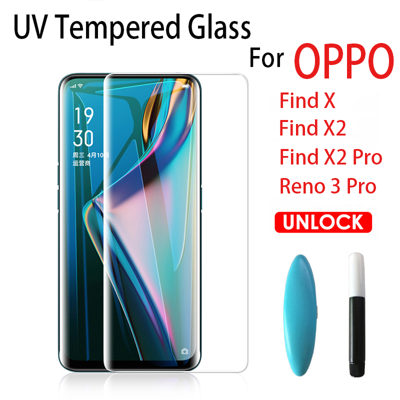 ฟิล์มกระจกนิรภัย UV สำหรับ OPPO Reno 12 11 10 Pro 8T 5G 9 Pro+ 6 5 4 3 ...