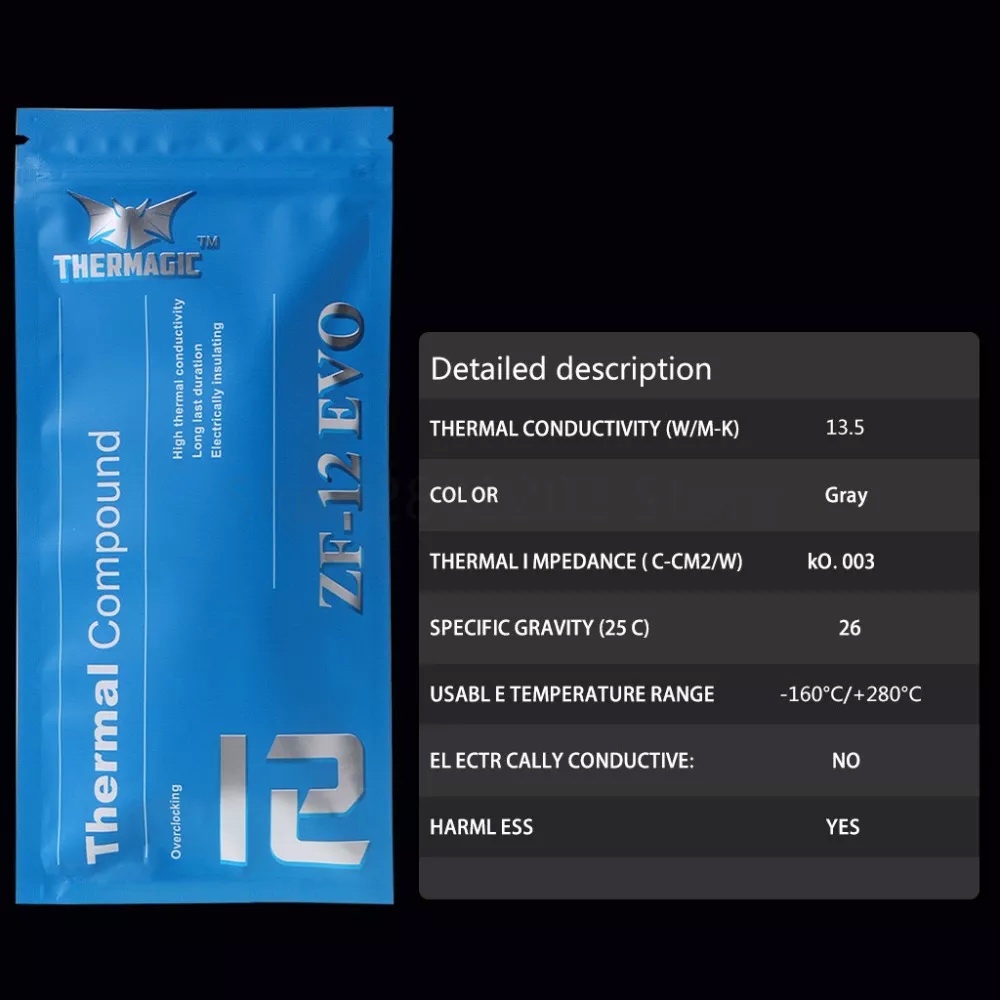 Thermagic ZF-12 12W/mk High Performance Thermal Conductive Grease Paste ...