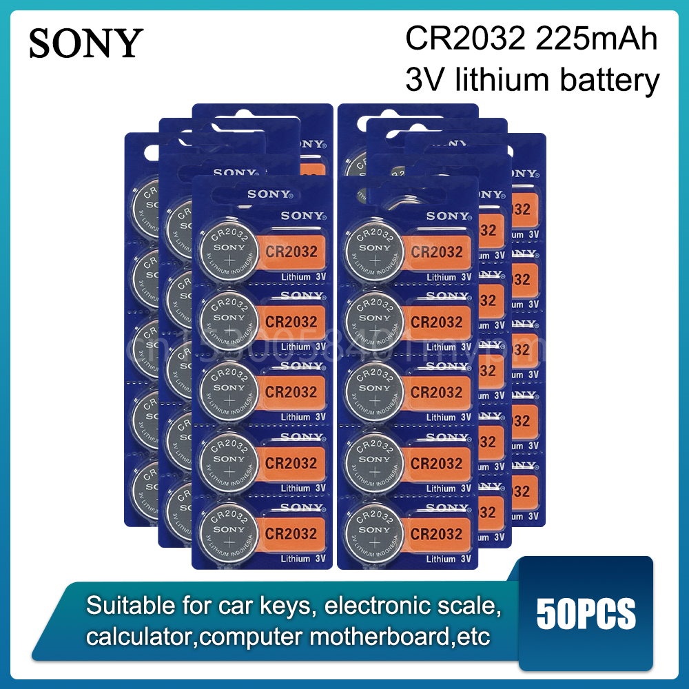 SONY 50pcs CR2032 3V Original Lithium Battery for Watch Remote Control ...