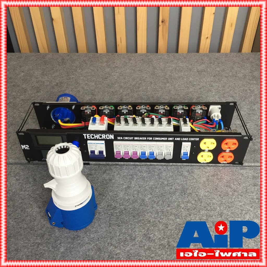 TECHCRON AC-32A M2 ชุดโหลดไฟ ชุดจ่ายไฟ AC 32A ชุดโหลดไฟใช้งานกับเพาเวอร์แอมป์ ชุดจ่ายไฟ 2 หน้าจอ ...