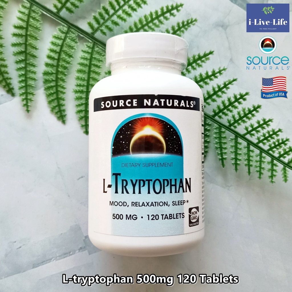 แอล ทริปโตเฟน L-Tryptophan 500 mg 120 Tablets - Source Naturals | Shopee Thailand
