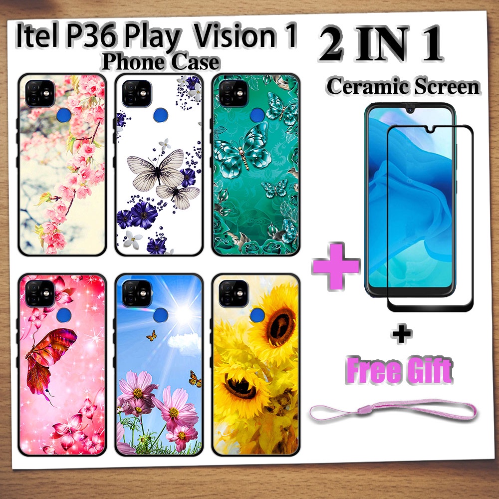 2 IN 1 Itel P36 Play Vision 1(6.09 นิ้ว) เคสโทรศัพท์พร้อมกระจกนิรภัย ...