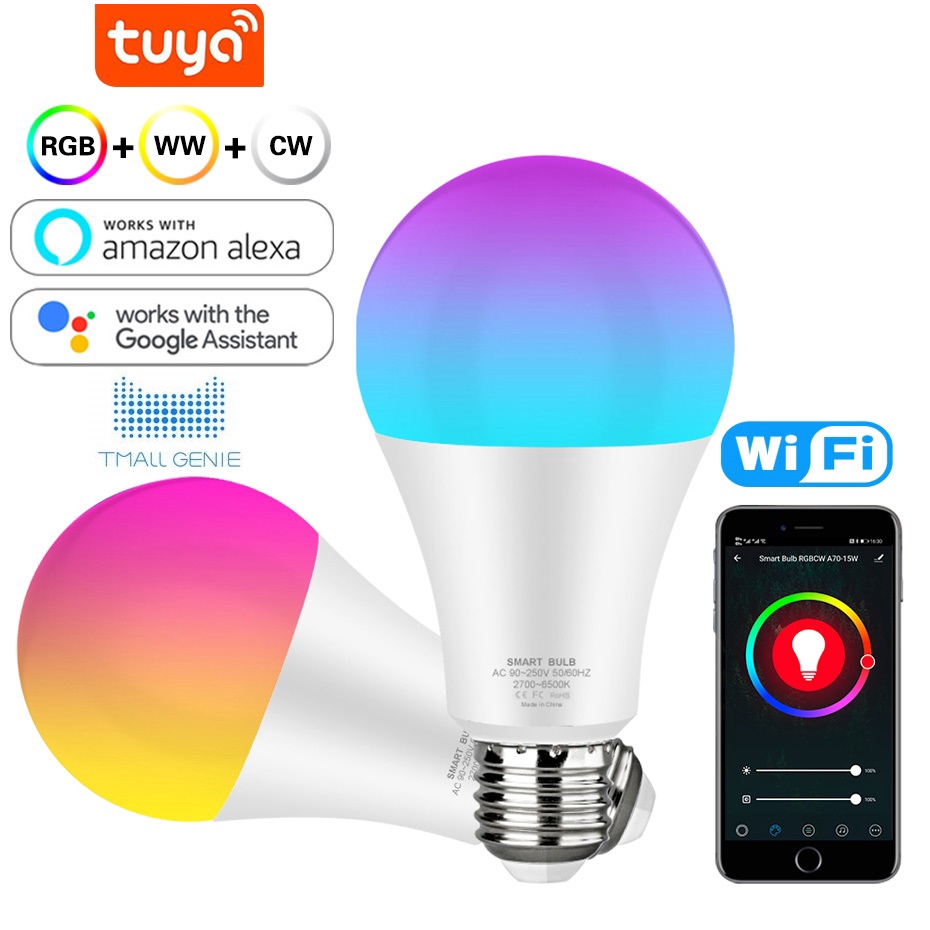 [ SmartLife App ]12W/15Wหลอดไฟ Smart LED RGBCW Bulb E27 อัจฉริยะ 16 ...