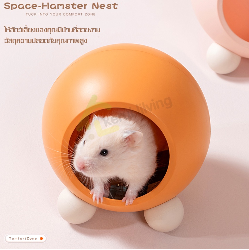 Nuodi บ้านหนูทรงกลม บ้านแฮมสเตอร์ Hamster House สำหรับสัตว์เลี้ยงแฮมเตอร์ เม่นแคระ บ้านหลบ ตก ...