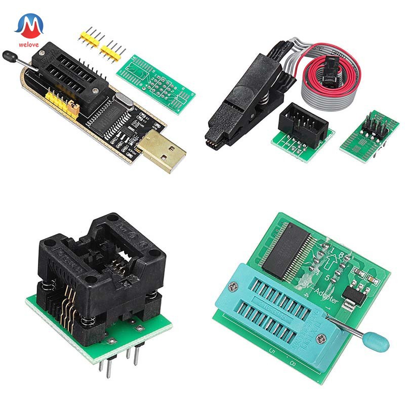 EEPROM BIOS USB Programmer CH341A + SOIC8 Clip + 1.8V Adapter + SOIC8 ...
