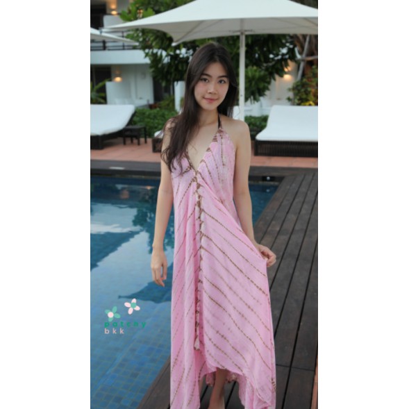 ชุดเดรส พาสเทล PATCHY.BKK DRESS MERMAID (PINK) ชุดไปทะเลไปเที่ยว มัดย้อม | Shopee Thailand