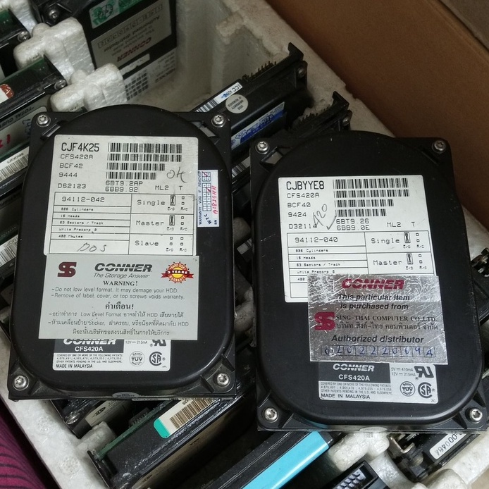 ฮาร์ดดิสก์ คอมพิวเตอร์ 420MB CONNER CFS420A HDD 3.5" | Shopee Thailand