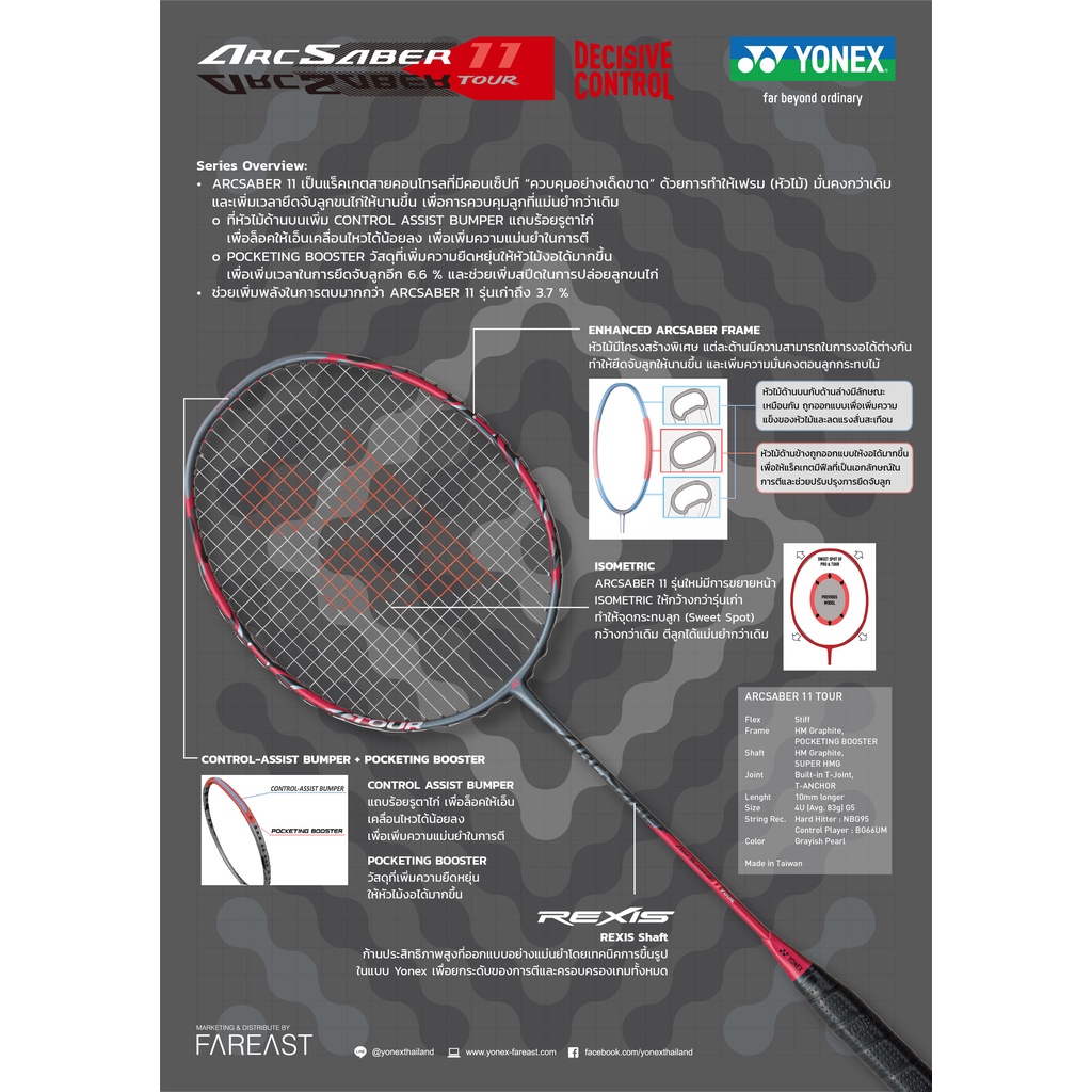 YONEX ARCSABER 11 TOUR (ARC 11 TOUR) | 4UG5 | Shopee Thailand