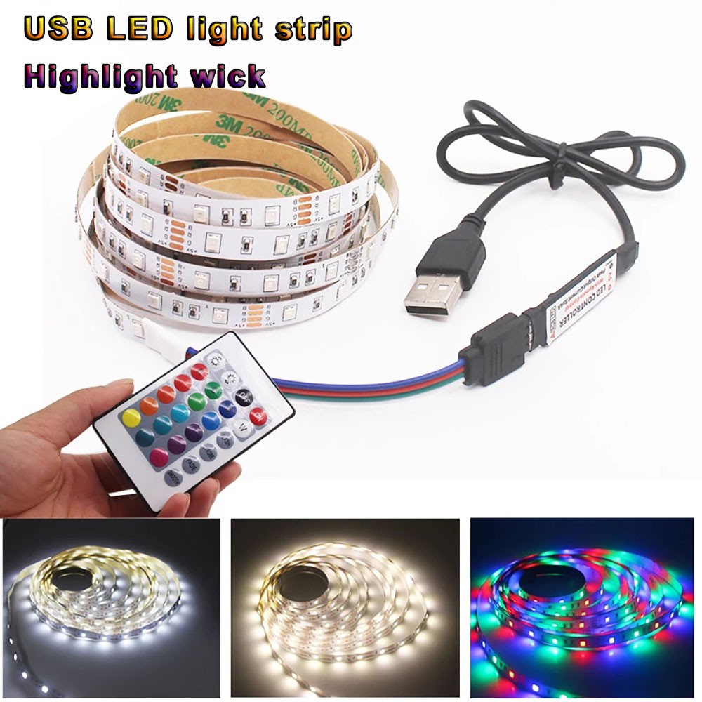 ไฟ LED Strip 5V USB SMD2835 LED Strip TV Backlight 1M 2M 3M 4M 5M DIY ...