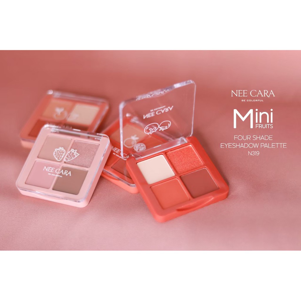 N319 นีคาร่า อายแชโดว์ 4 ช่อง NEE CARA MINI FRUITS FOUR EYESHADOW PALETTE | Shopee Thailand