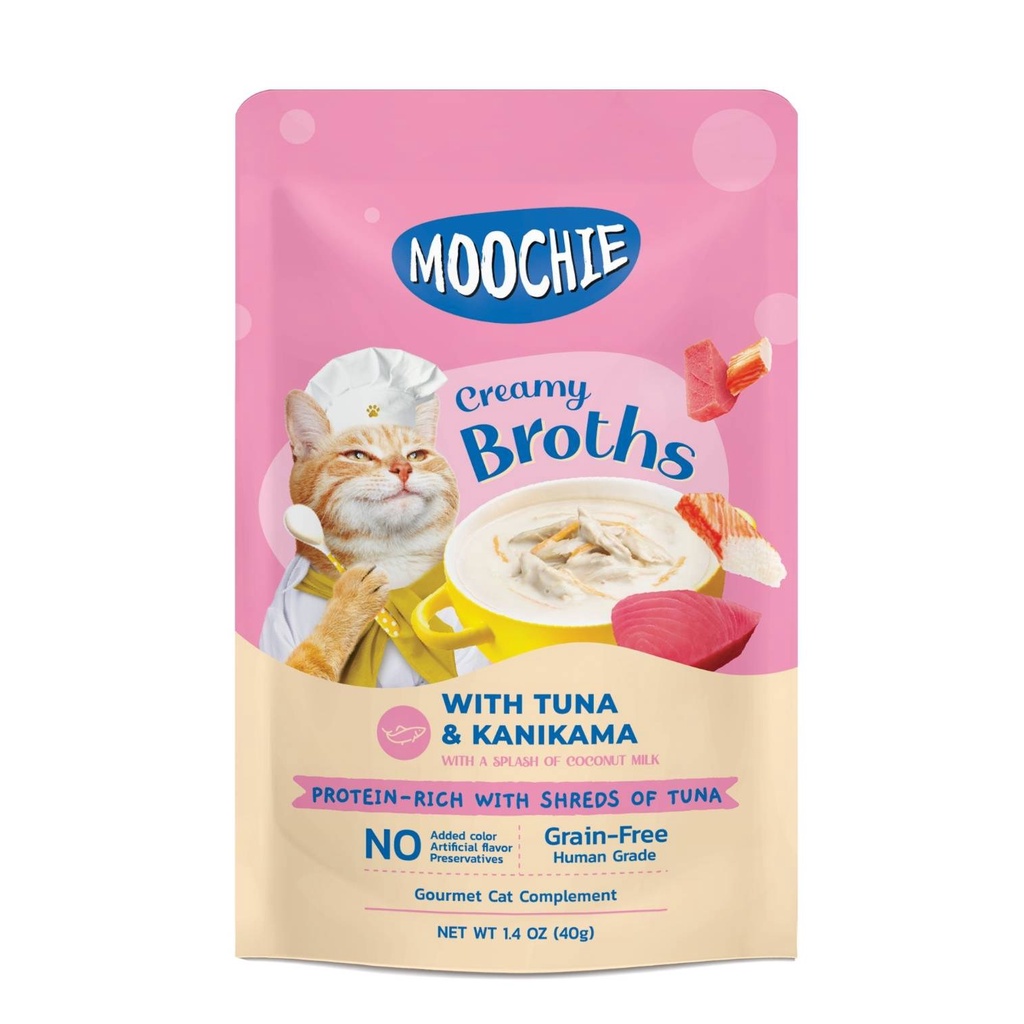 Moochie (มูชี่) Creamy Broths แบบซอง ครีมมี่ซุปแมว อาหารเปียกแมว เหมาะ ...