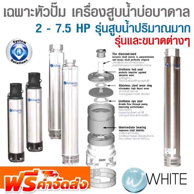 เฉพาะหัวปั๊ม เครื่องสูบน้ำสำหรับบ่อบาดาล 2 - 7.5 HP รุ่นสูบน้ำปริมาณมาก ...