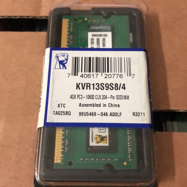Kingston 4GB DDR3/1333 Ram Notebook (KVR13S9S8/4) | Shopee Thailand