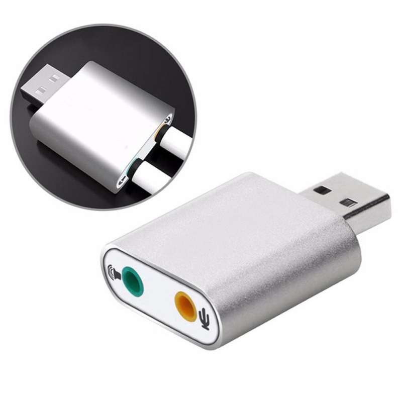 Audio Adapter 3D Sound Card 7.1 USB To 3.5mm mic headphone Jack Stereo ...