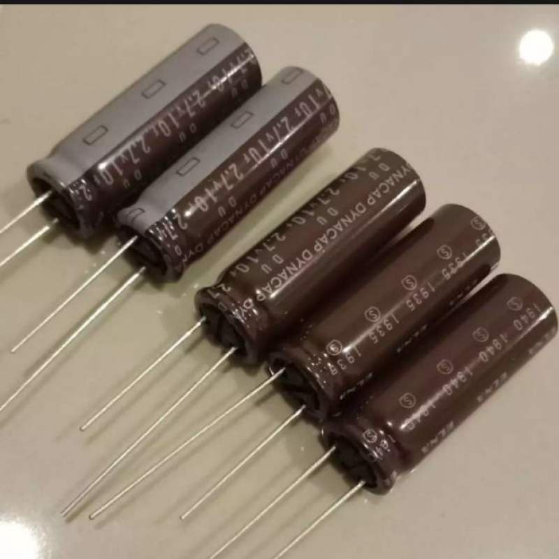 (ใส่โค้ดPEPE333 ลดเพิ่ม 15%)10F 2.7V(10ล้านไมโคร)DYNACAP สีน้ำตาล ELNAขนาด10x30mm แท้-ใหม่ ...