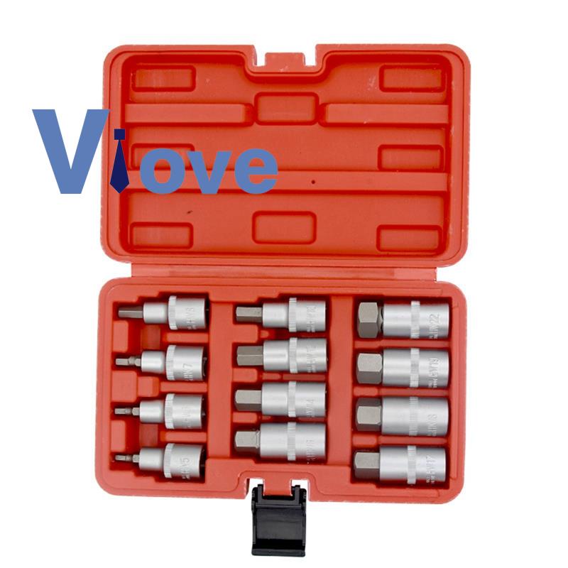 ชุดซ็อกเก็ตหกเหลี่ยม H5 H6 H7 H8 H10 H12 H14 H16 H17 H18 H19 H22 1/2 นิ้ว 12 ชิ้น | Shopee Thailand