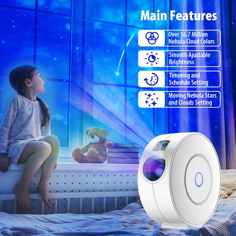 Rotating USB LED Galaxy Projector Starry Night Lamp Star Sky Projection ...
