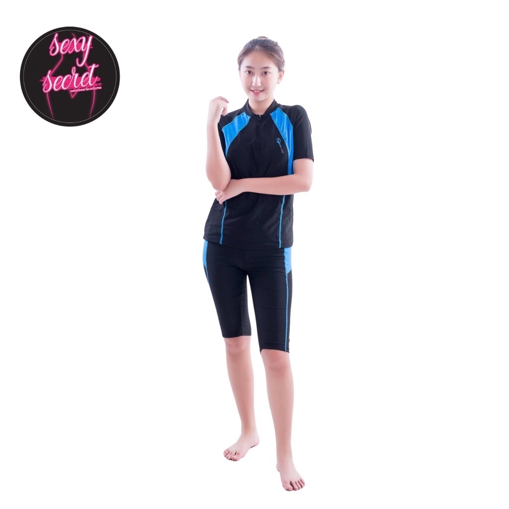 TBL ชุดว่ายน้ำชายหญิง ชุดว่ายน้ำ 2 ชิ้น เสื้อแขนสั้นกางเกงขาสามส่วนแนวสปอร์ตรุ่น3905 | Shopee ...