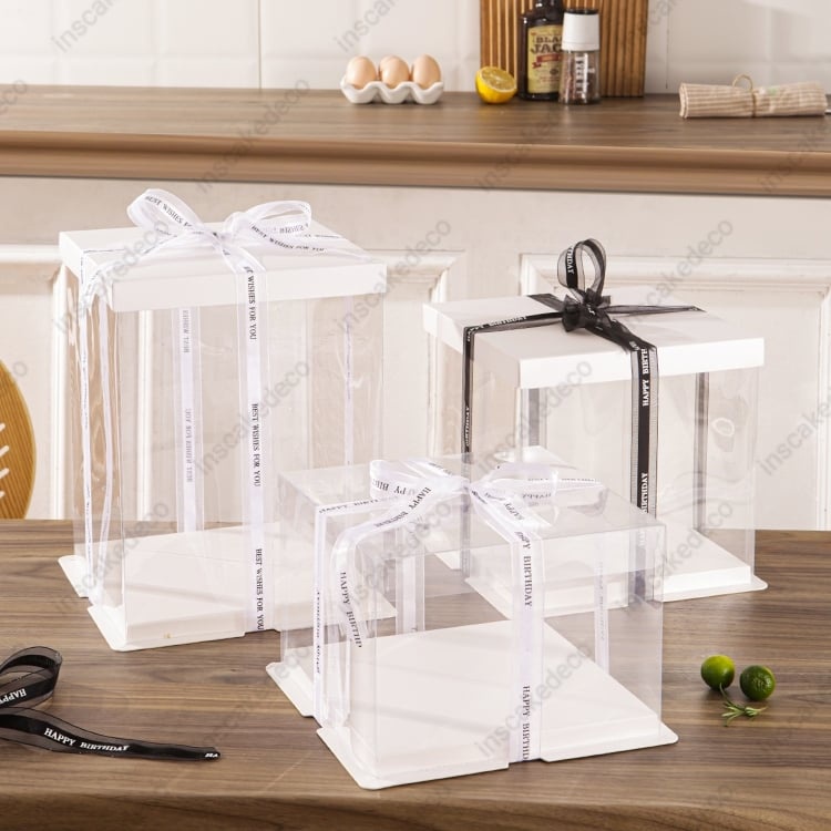 ขนาดใหญ่พิเศษ 14 16 นิ้วสีขาวฝาครอบ PVC โปร่งใสกล่อง,ช่อดอกไม้แสดงกล่อง ...