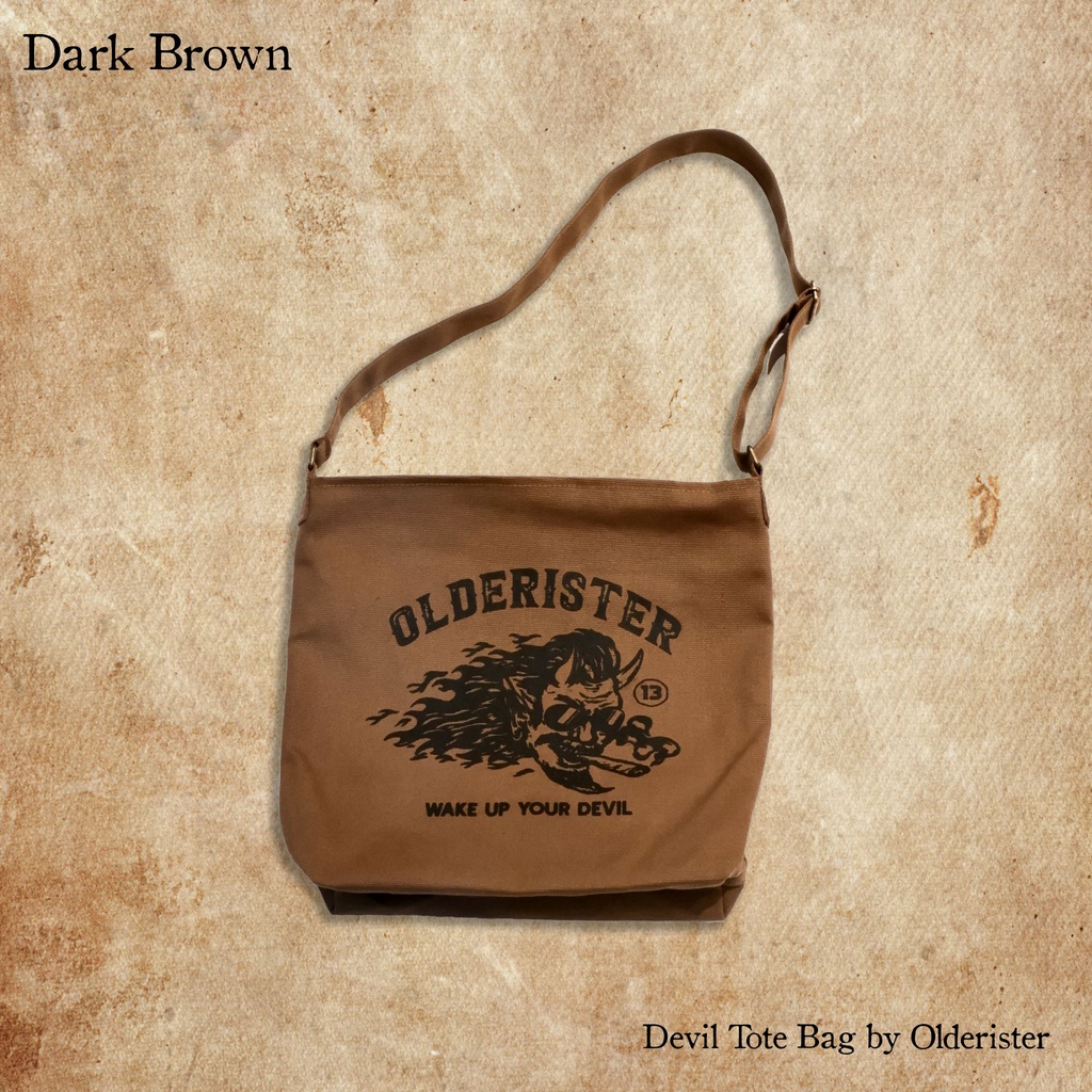 Devil canvas Tote Bag - สีน้ําตาล - ผู้เฒ่า | Shopee Thailand