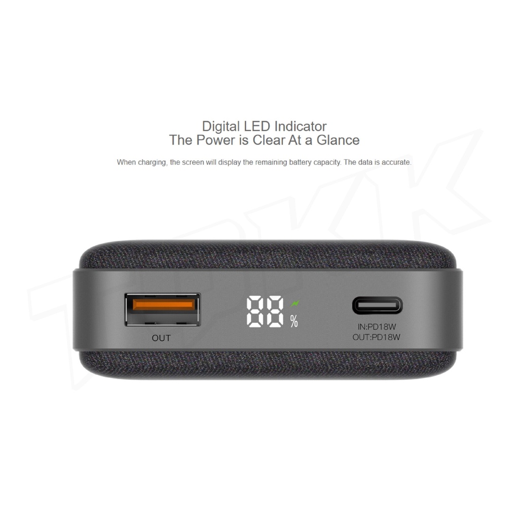 Eloop E33 แบตสำรอง 10000mAh QC 3.0 | PD 18W Power Bank ชาร์จเร็ว Quick ...