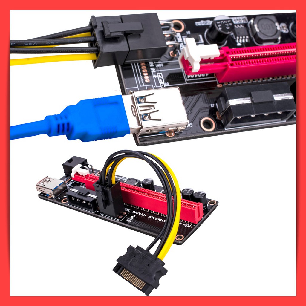 Riser 009s สายไรเซอร์ Pci-e riser 1x to 16x Pci Express riser card ...