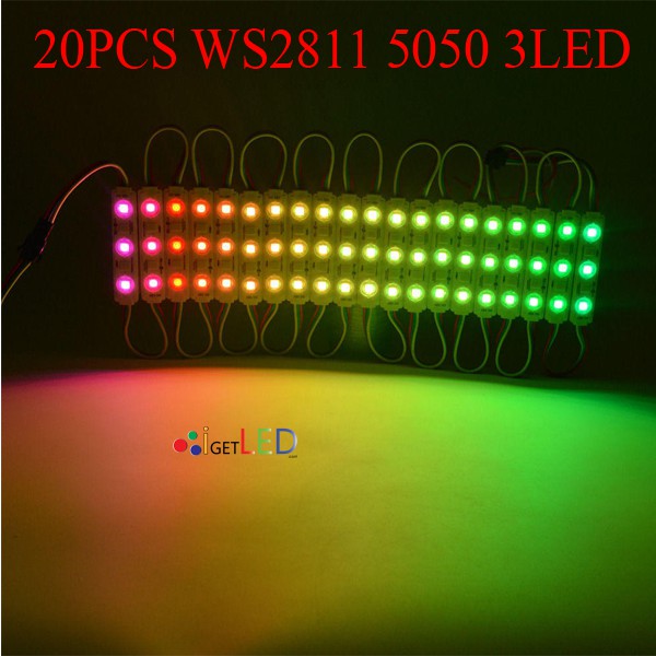 WS2811 5050 3LED 12V LED Module RGB Full Color กันน้ำ หลอดไฟ LED โมดูล ...