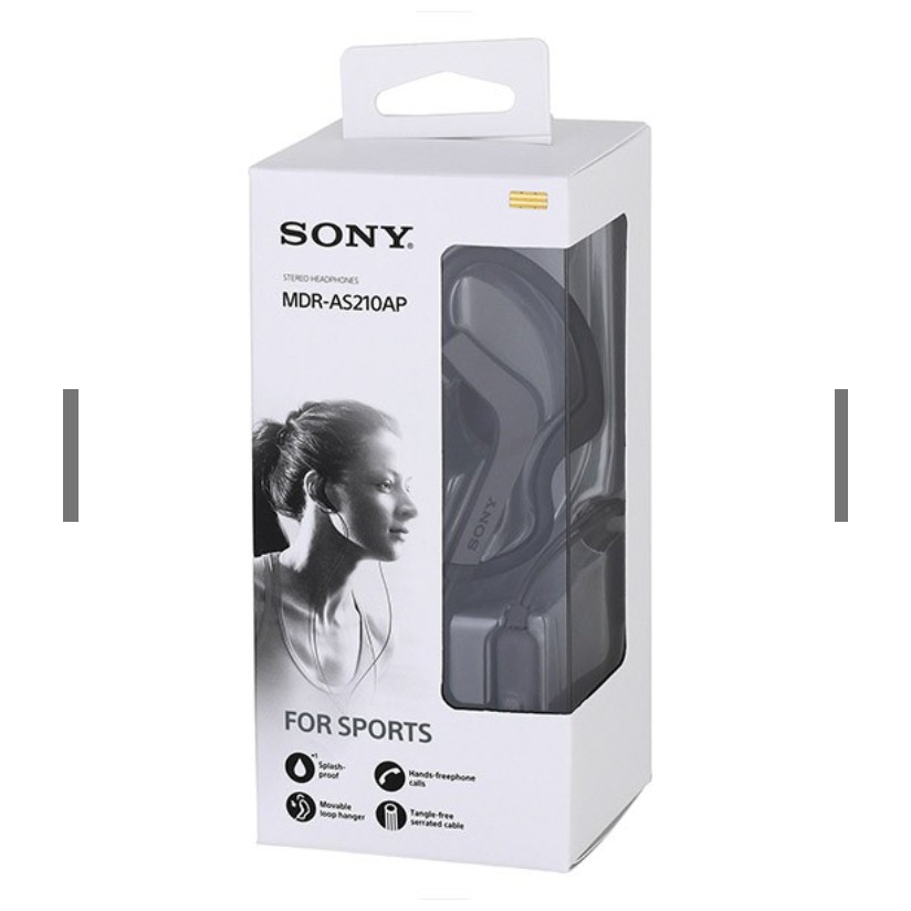 พร้อมส่ง หูฟัง Sony Sports In-ear Headphones (MDR-AS210AP) Black สีดำ ...