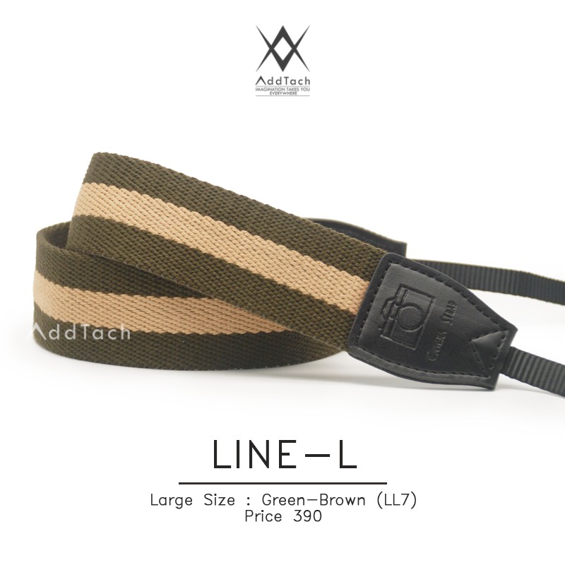 สายคล้องกล้อง AddTach เส้นใหญ่ รุ่น LINE-L : LL7 (เขียว-น้ำตาลอ่อน ...