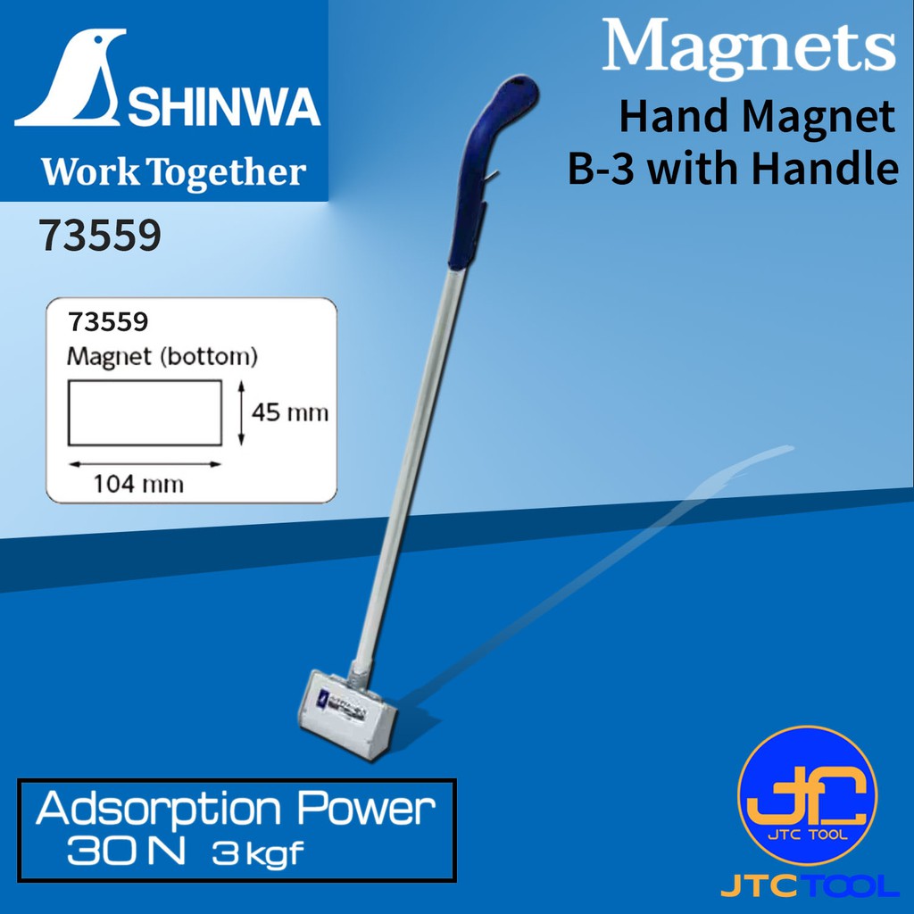 Shinwa แม่เหล็กดูดเศษเหล็ก โลหะ แรงดูด 30 N (3Kgf) รุ่น 73559 - Hand Magnet No.73559 | Shopee ...