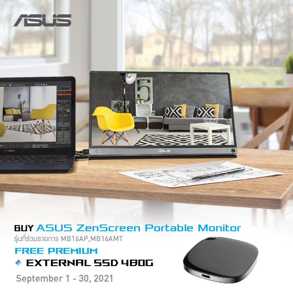 ASUS ZenScreen GO MB16AP Portable USB Monitor - 15.6-inch, Full HD ...