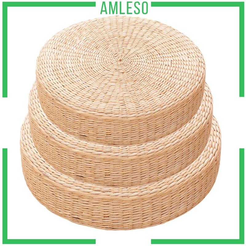 [Amleso] เบาะรองนั่งทาทามิ แบบสาน ทรงกลม ขนาด 40x40 ซม. | Shopee Thailand