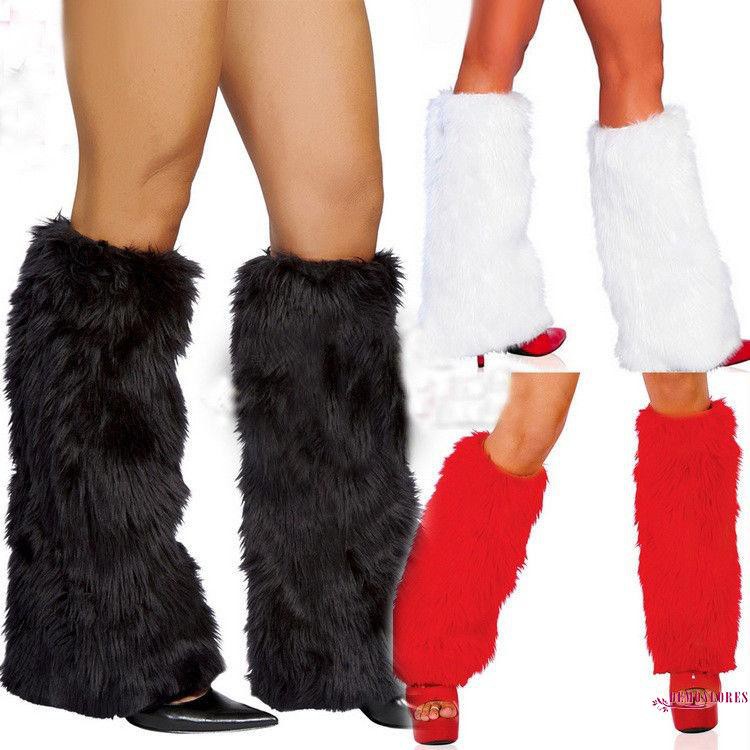 TME-3Color เซ็กซี่ Faux ขาอุ่นอุ่น Rave Fluffies เลดี้ Boot Cover Santa ...